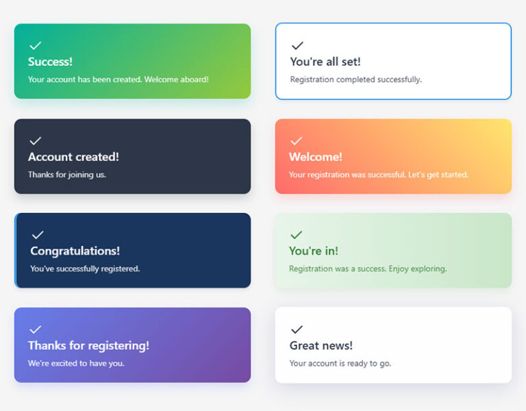 50+ Registration Successful Message Examples You Can Use