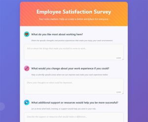 Employee Satisfaction Survey Questions for HR