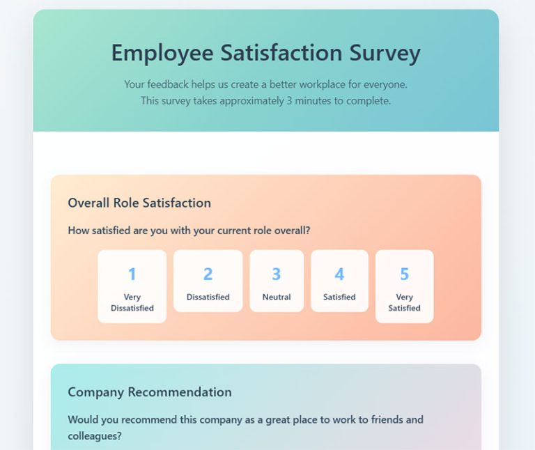 Employee Satisfaction Survey Questions for HR